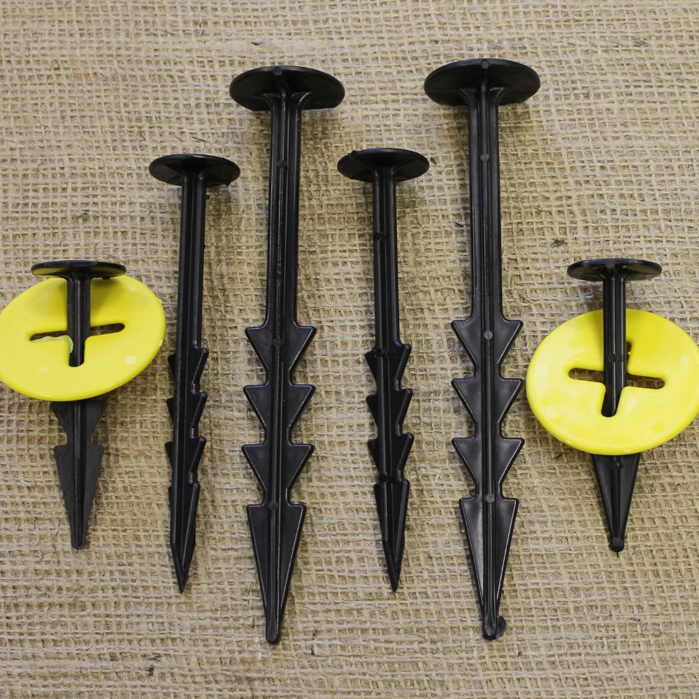 Black Barbed Ground Pegs – Garden Netting