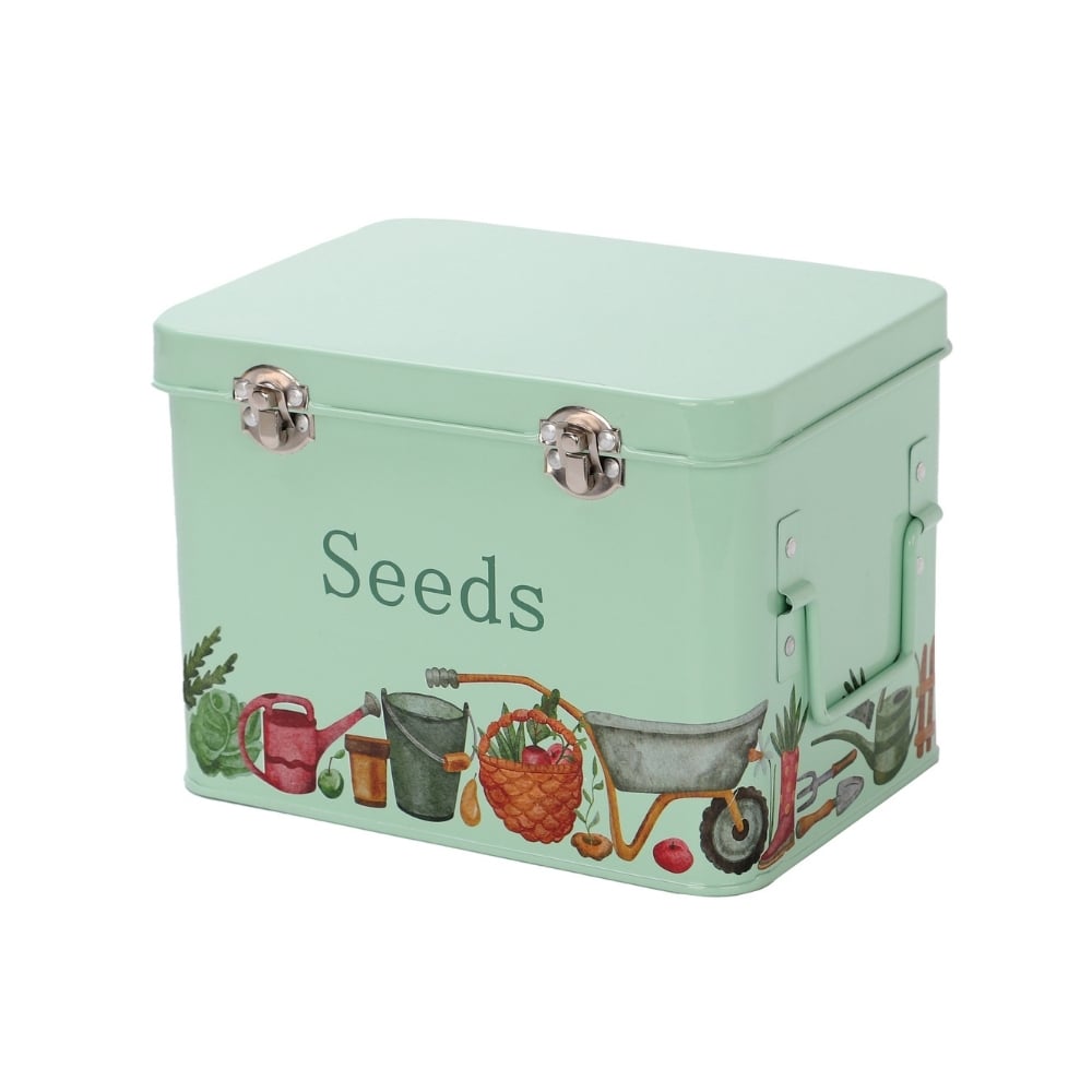 Seed Storage Tin with Envelopes and Dividers – Garden Netting